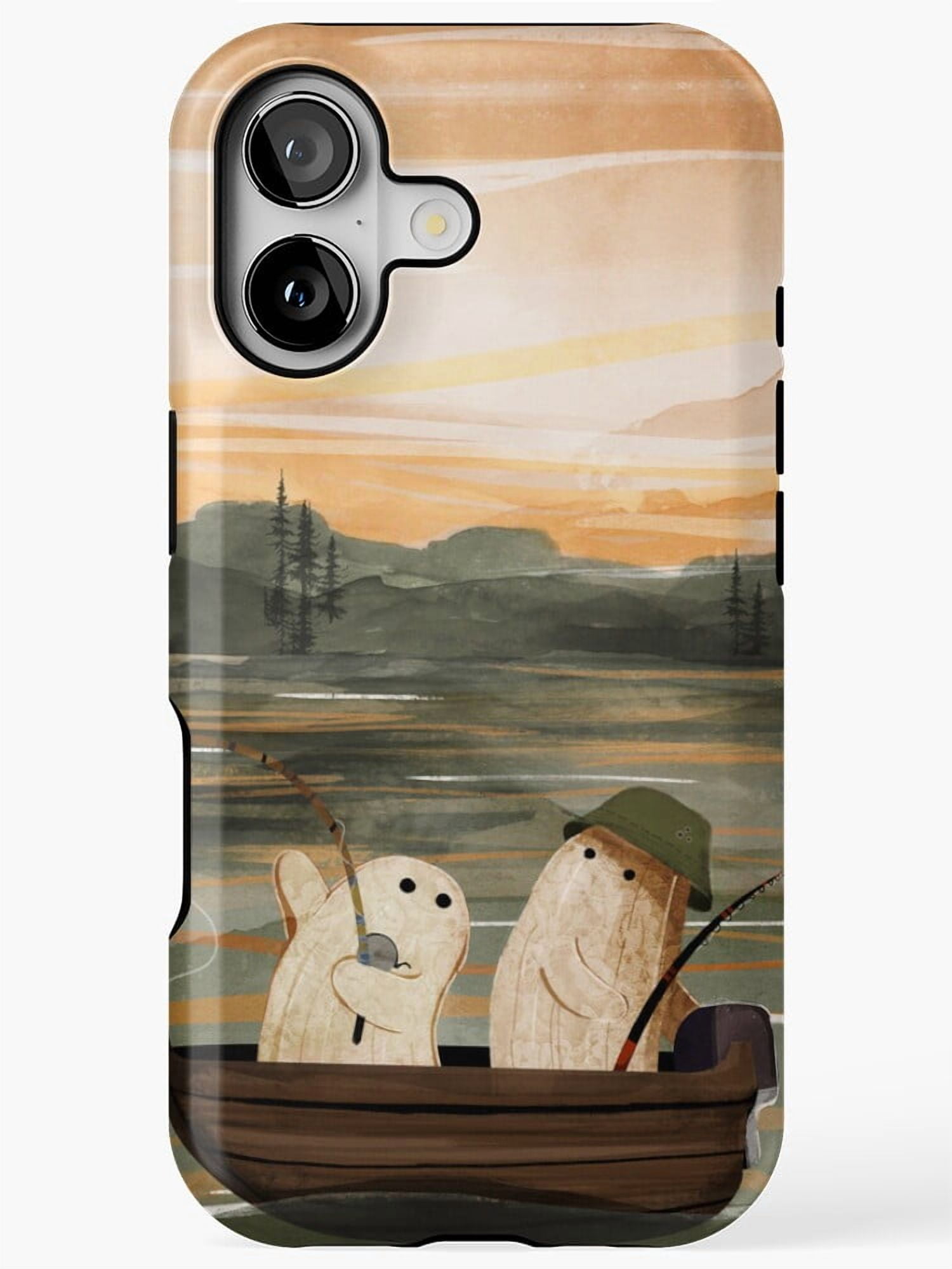 Gone Fishing Whimsical Outdoor Hobby Design Phone Case for iPhone 11 12 ...