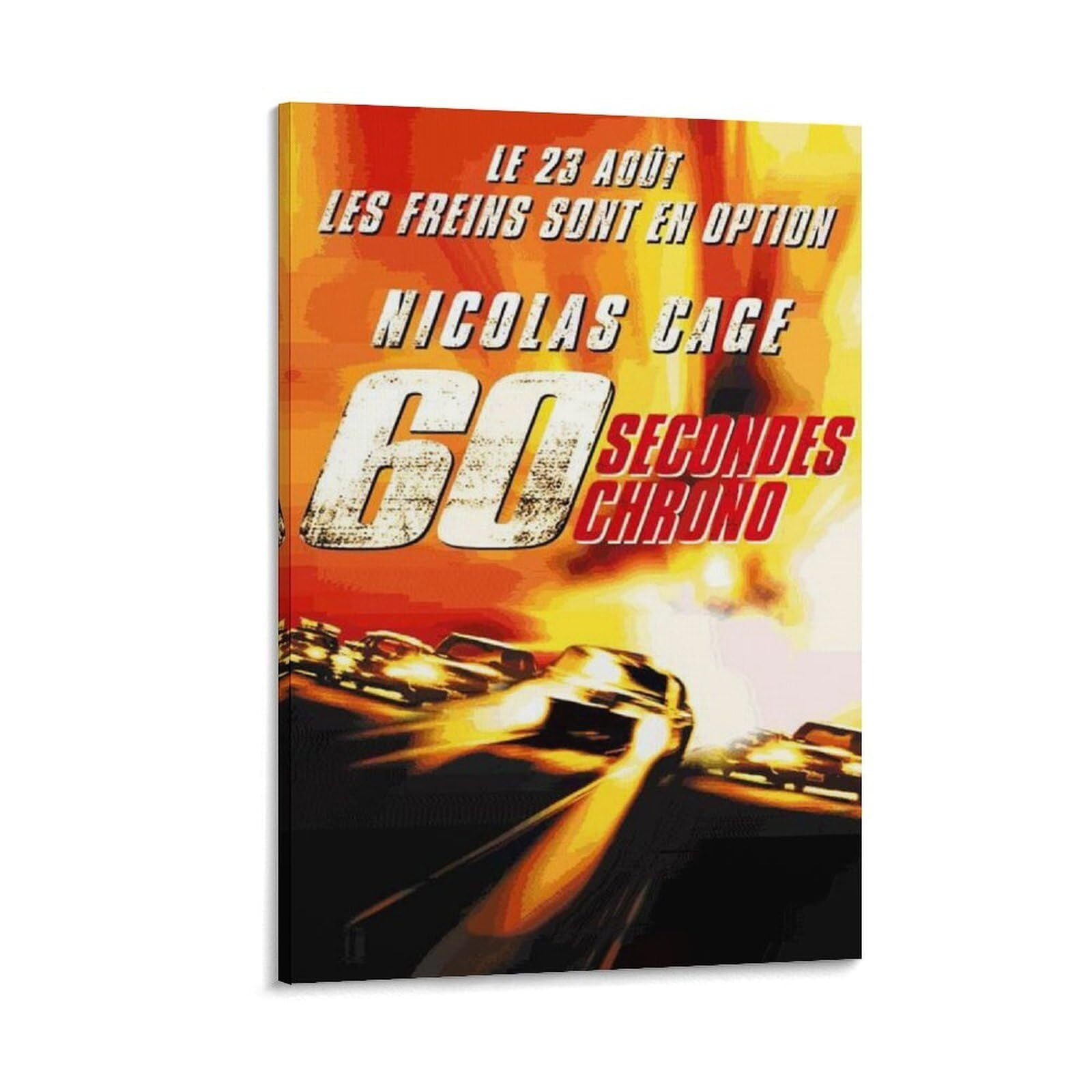 Gone Ins-60 Seconds Scary Crime Movie Poster (27) Canvas Wall Art ...