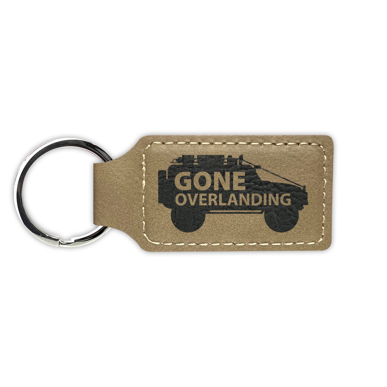 Gone Overlanding Keychain Leatherette Rectangle - Laser Engraved - Many ...