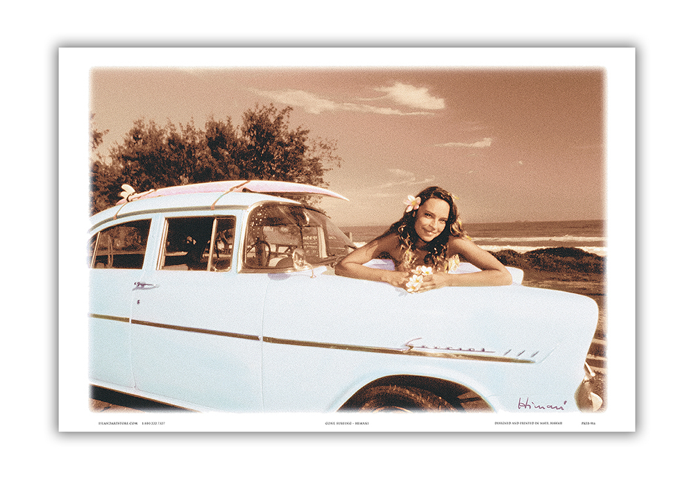 Gone Surfing - Portrait of a Hawaiian Surfer Girl - From an Original ...