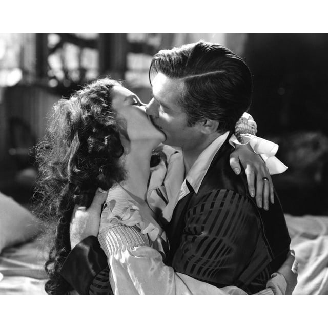 Gone With The Wind Vivien Leigh Clark Gable Kiss Passionately 24x36 Classic Hollywood Poster ...