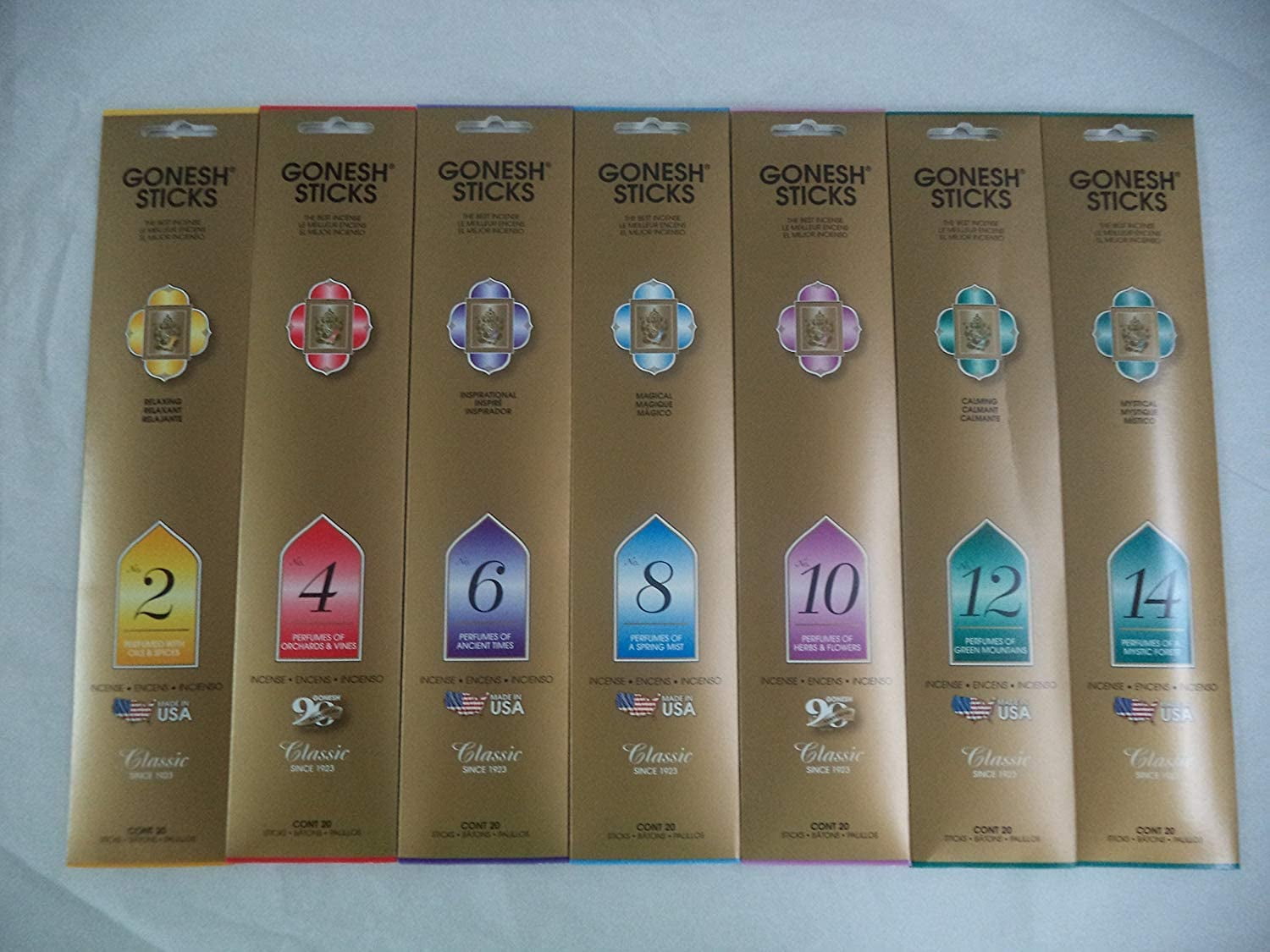 Gonesh 2 4 6 8 10 12 14 Incense Sampler 20 Sticks X 7 Packs (140 Stick) - Walmart.com