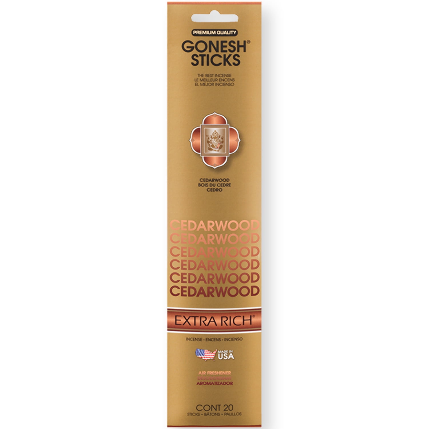 Gonesh Extra Rich Cedarwood Incense 20 Sticks - Walmart.com
