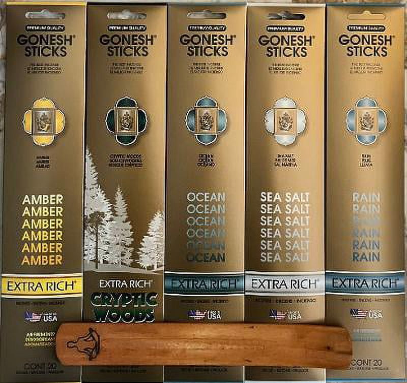 Gonesh Incense Stick with Aroma Incense Therapy Incense Holder, Nature Collection Variety Pack ...