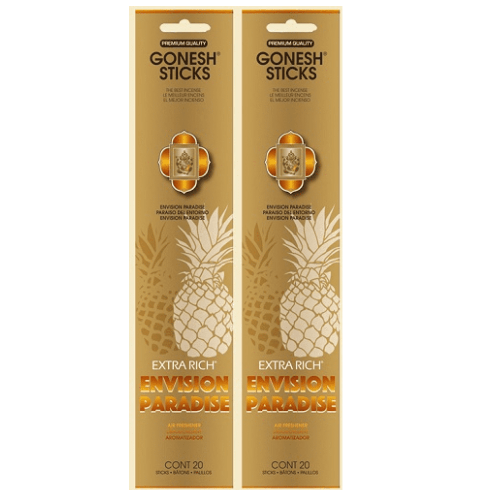 Gonesh Incense Sticks ENVISION PARADISE EXTRA RICH,2 Pack (160 Incense ...