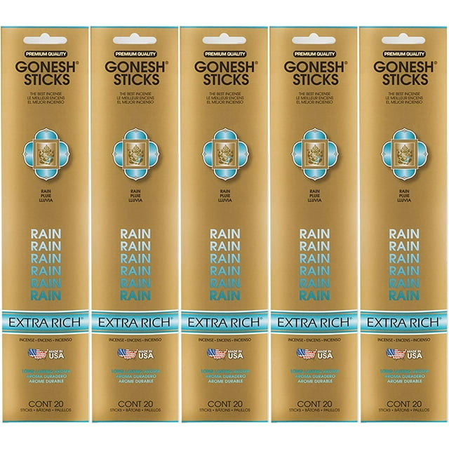 Gonesh Scented Incense Sticks - Extra Rich Rain Collection, Burning ...