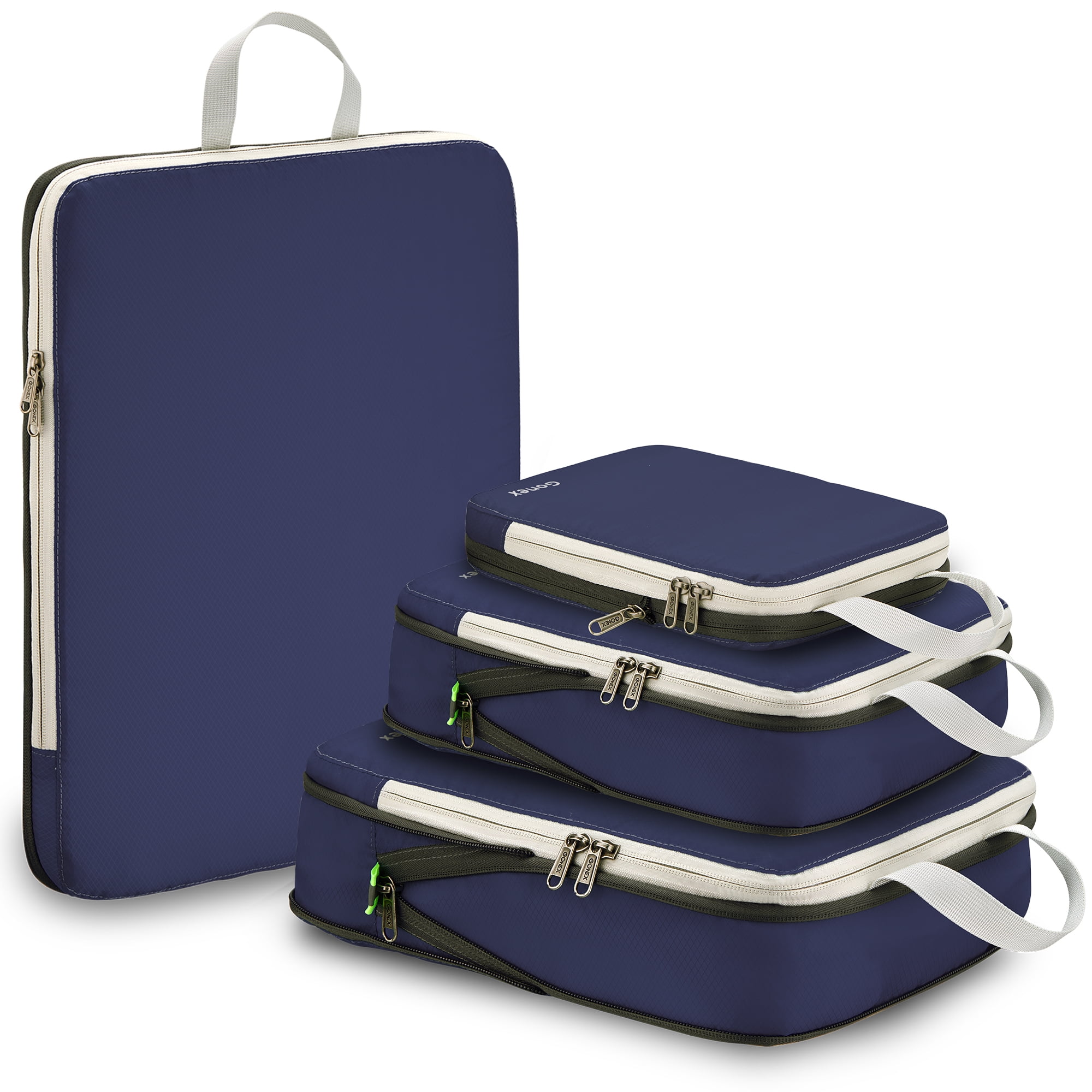 Gonex, Compression Packing Cubes, 4 Set, Space-Saving Expandable Bag ...