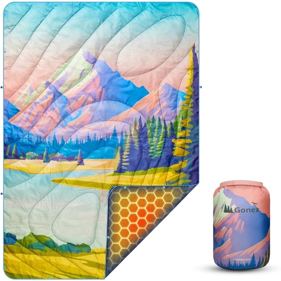 AUQ 2026 New Picnic Blankets Moistureproof Travel Blanket Fringe Design ...