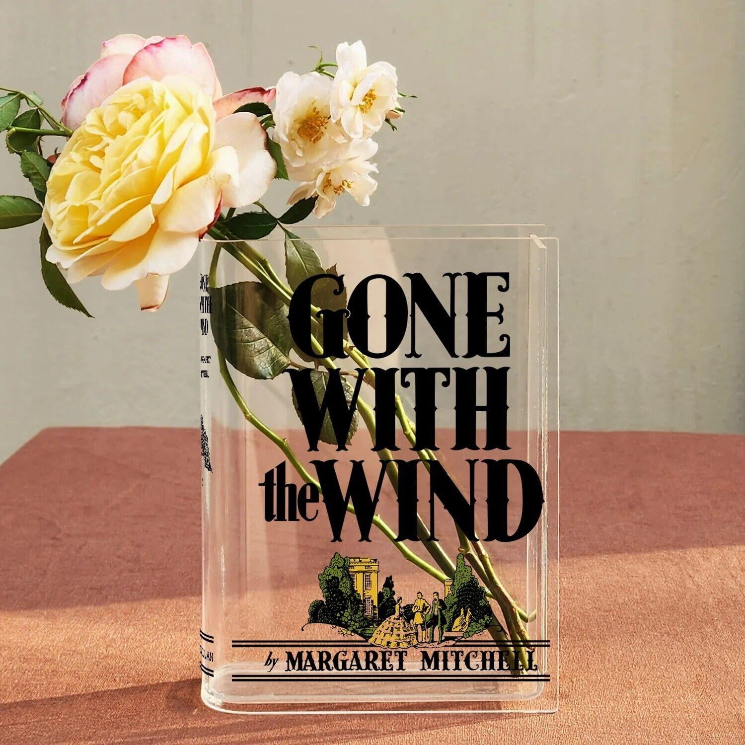 Goney with the Wind Acrylic Book Vase, Classic Horror Book-Shaped ...