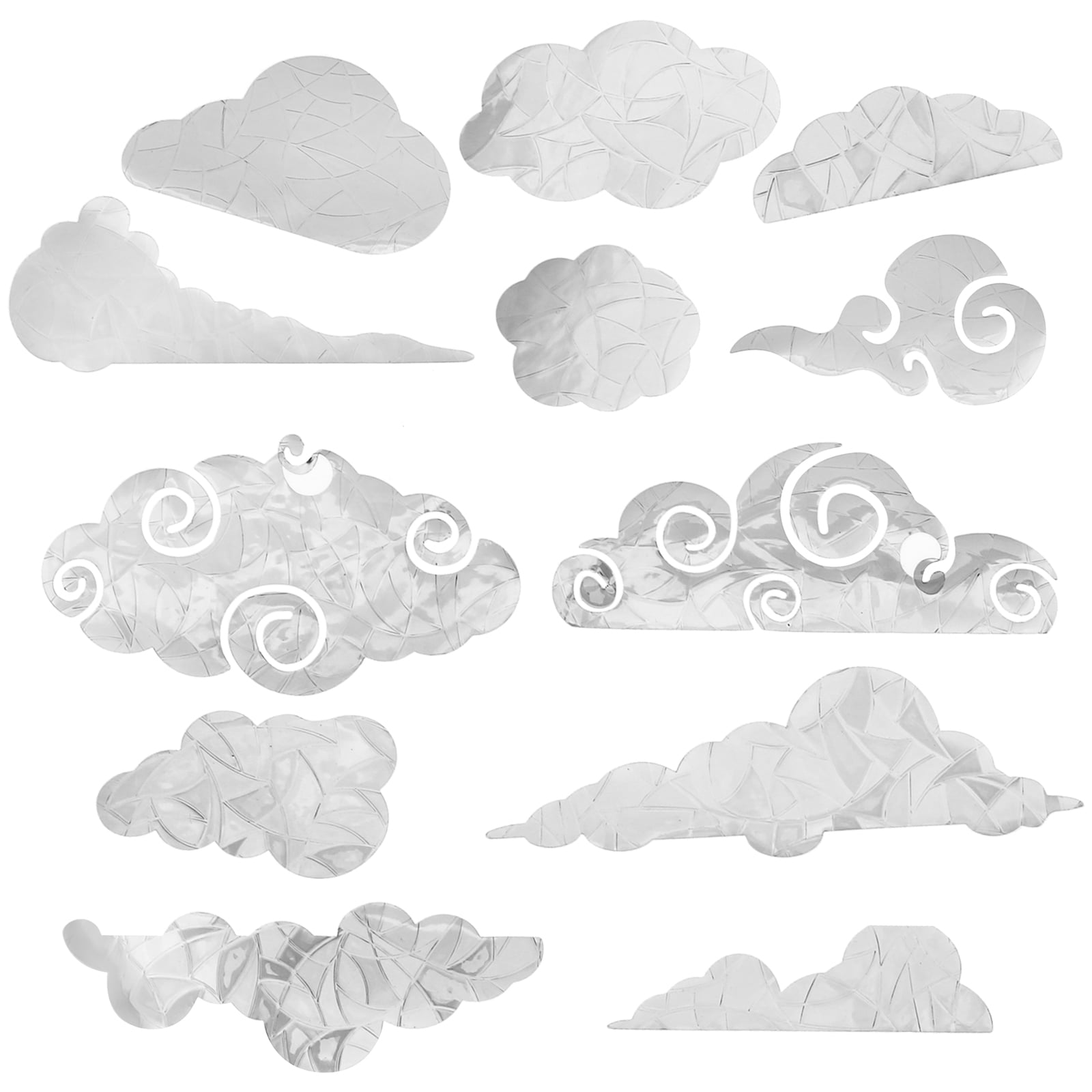 Gong 16 Sheets of Window Decorative Static Clings Unique Cloud Shaped ...