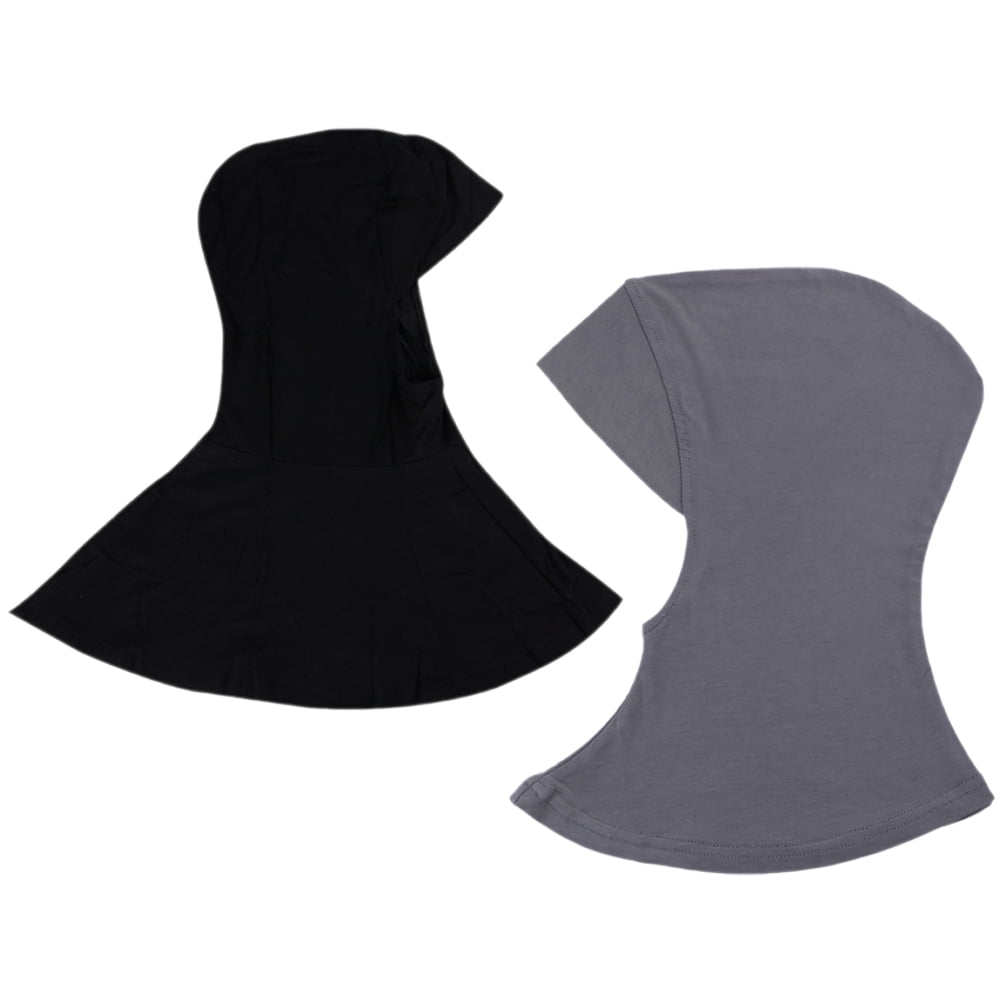 Gong 2 pcs Full Neck Coverage Hijab Undercap Adjustable Muslim Stretchy ...