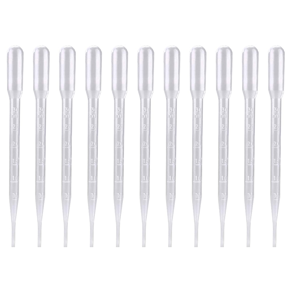 Gong 200pcs 3ml Disposable Plastic Droppers Graduated Pipettes Makeup ...