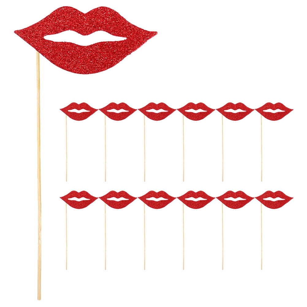 Gong 20pcs Unique Lips Booth Props Creative Handheld Photo Prop Lips ...