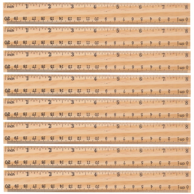 Gong 30Pcs 8 Inches 20cm Wooden Ruler Training Aid Dressmaker One Side ...