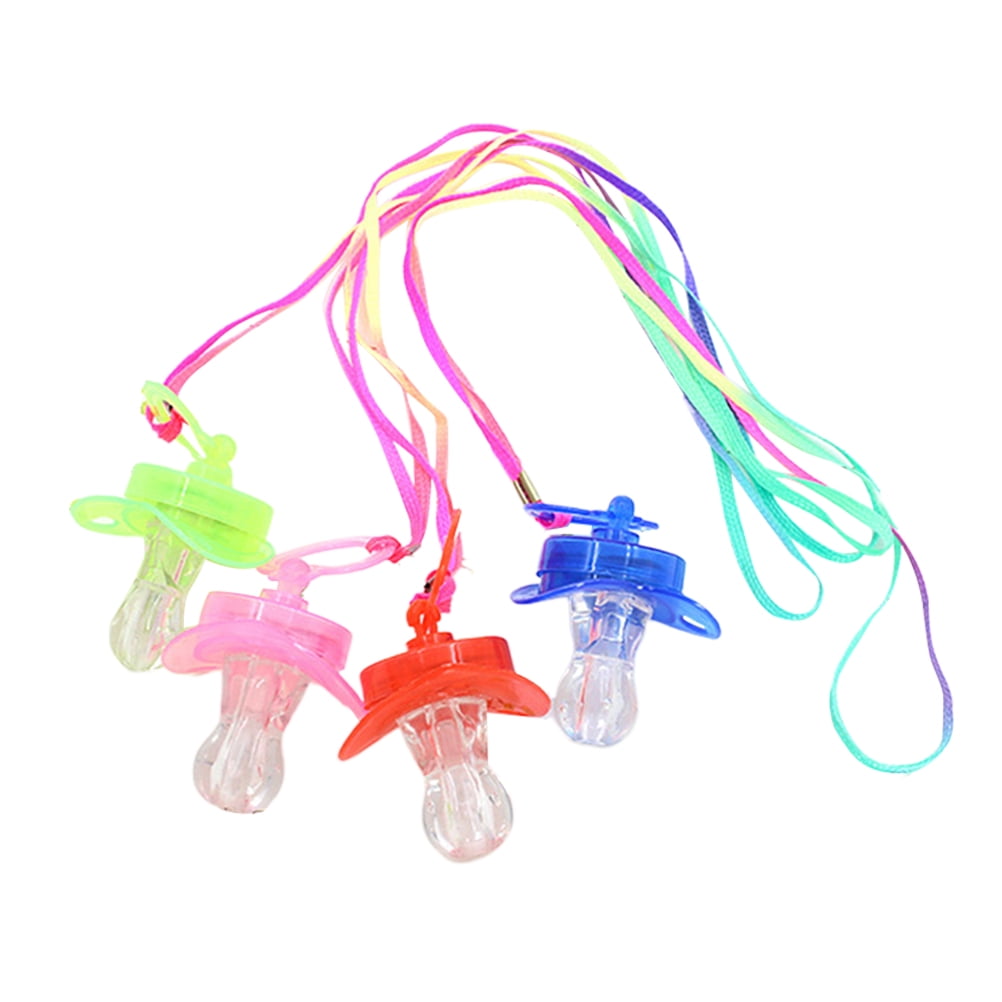 Gong 4 Pcs Flashing Whistle Baby Pacifier LED Glowing Whistle Party ...