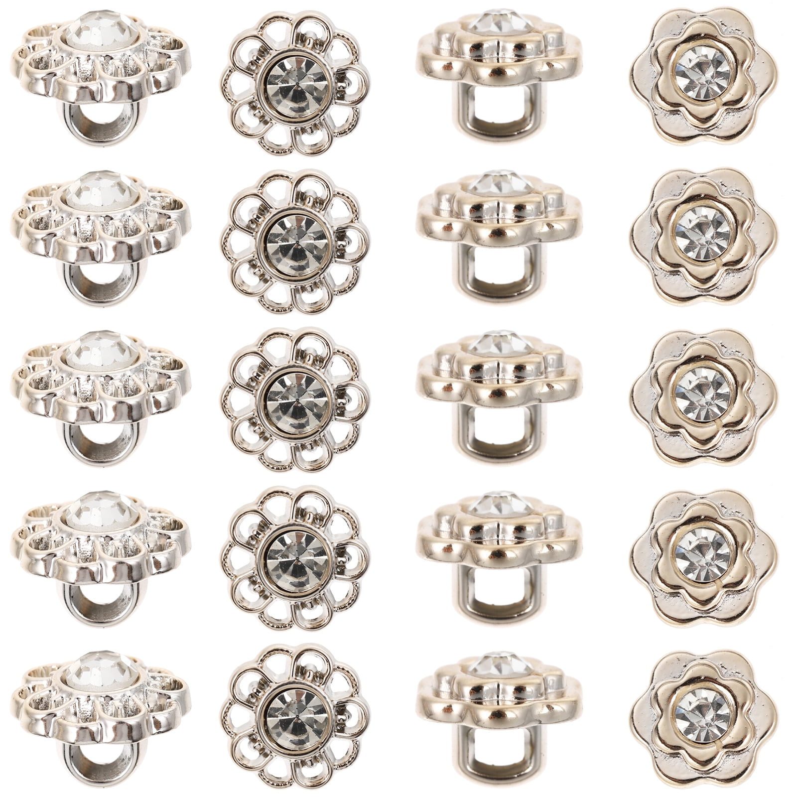 WEAVILUX Decorative Clothes Fasteners, Alloy Flower Buttons, Creative ...