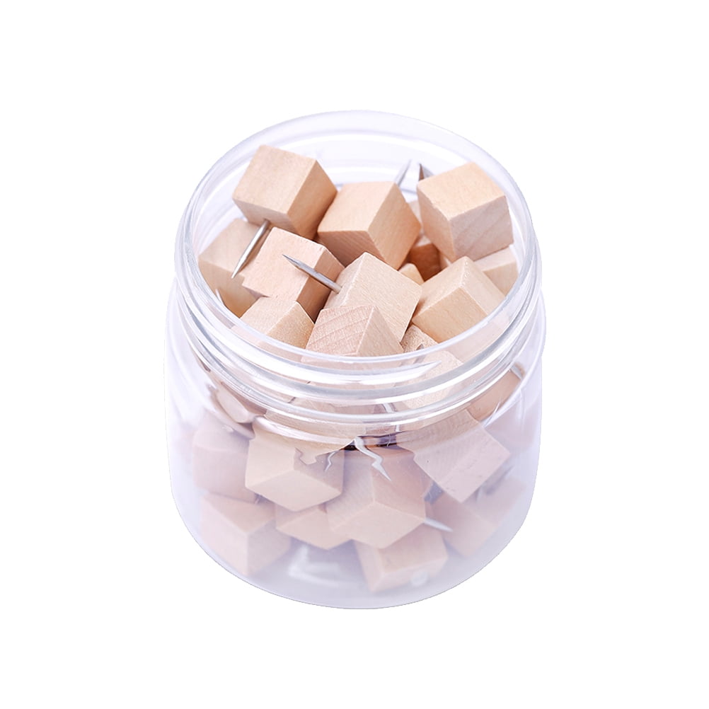 Gong 50pcs/Tin Wood Push DIY Decorative Square Thumbtack Office School ...