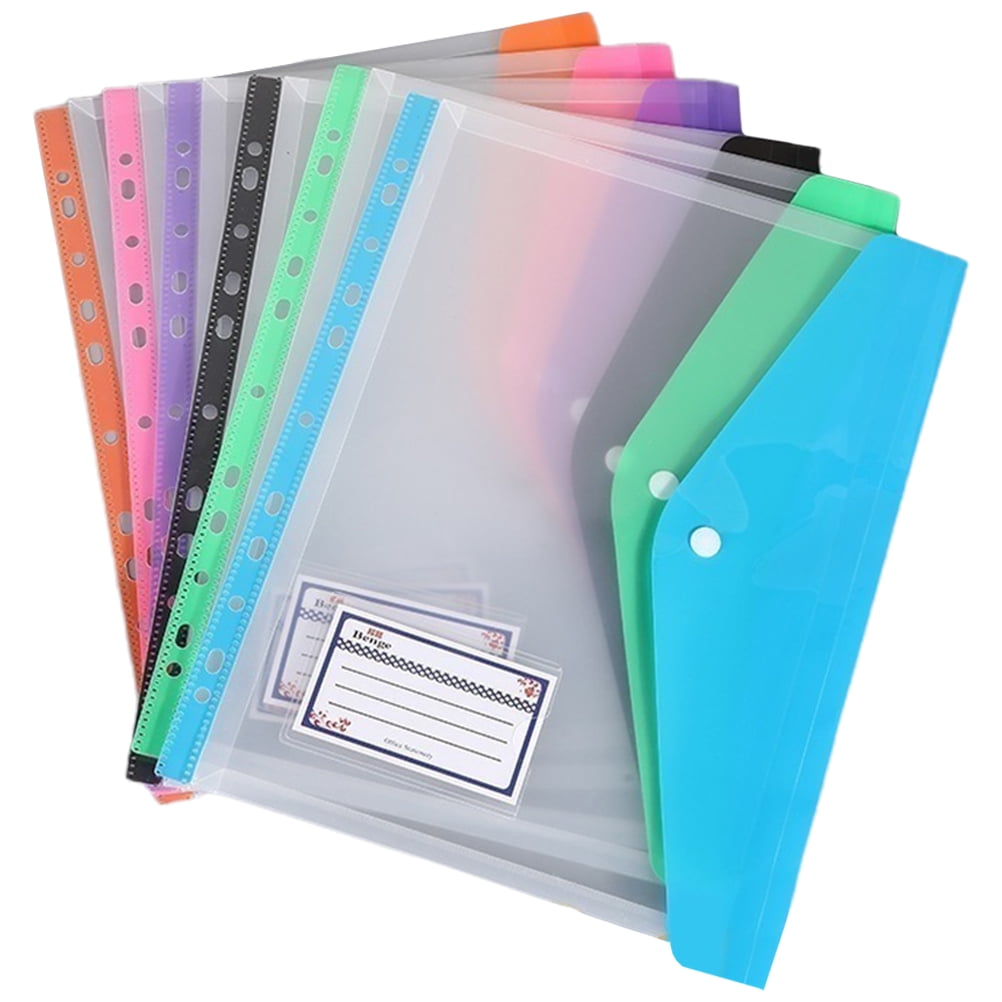 Gong 6Pcs Office Binder Pockets Documents Snap Button Binder Pouches ...