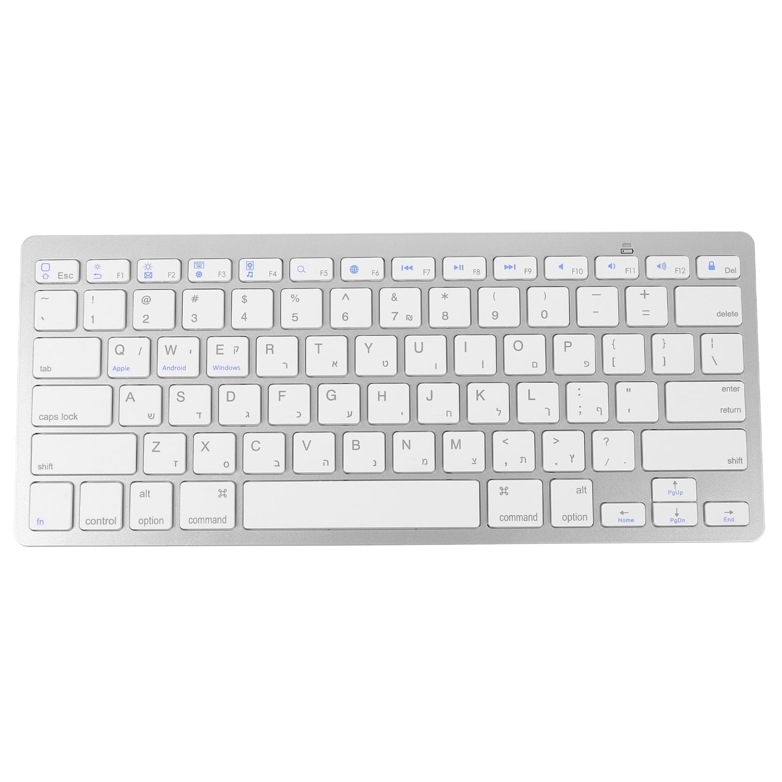 Gong Wireless Keyboard Plastic Israeli Hebrew Silent Keyboard Computer ...