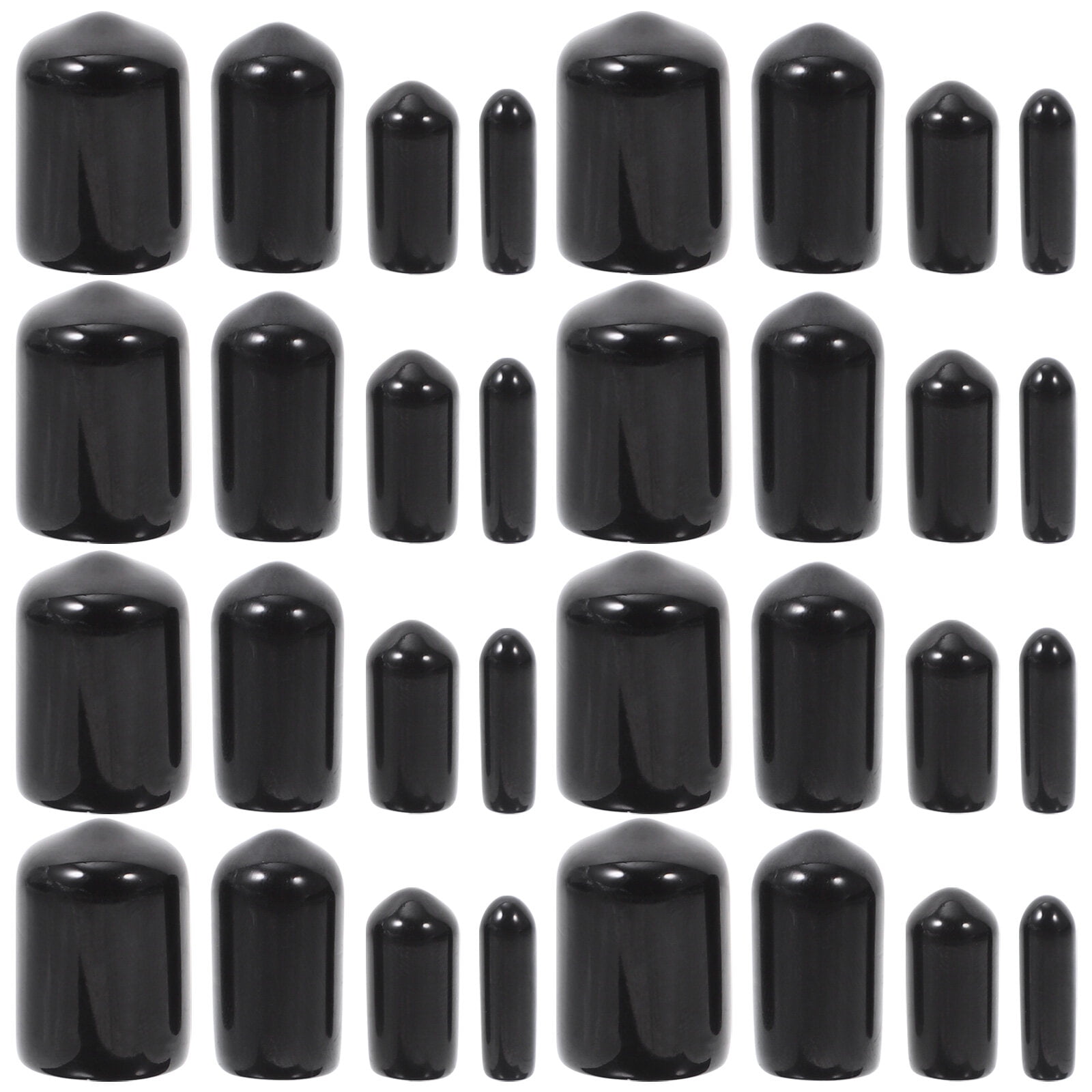 Black Rubber End Caps for Screws and Bolts Protectors with 400 Pieces ...