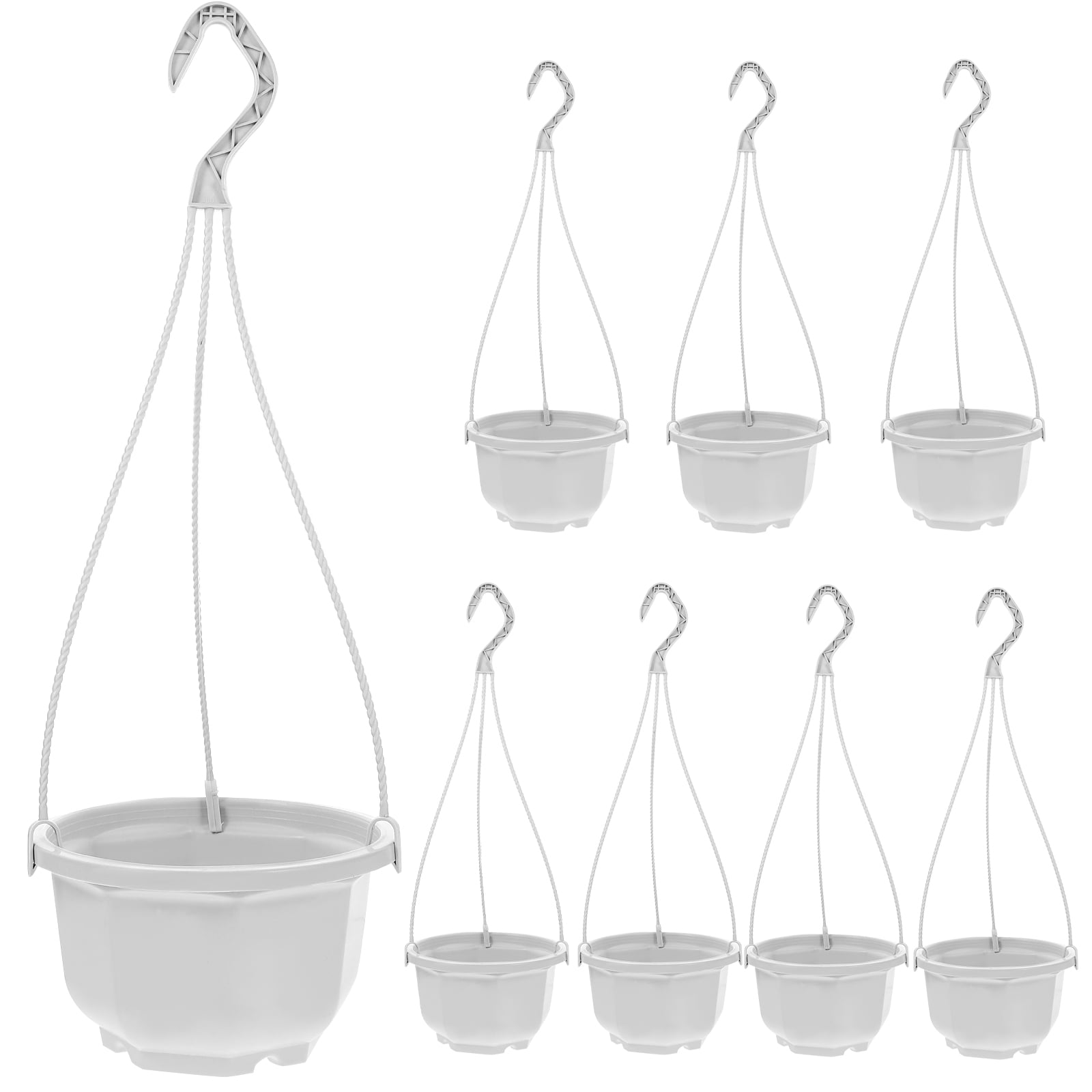 Gongc 8pcs Hanging Plastic Flower Pots for Indoor Outdoor Garden ...