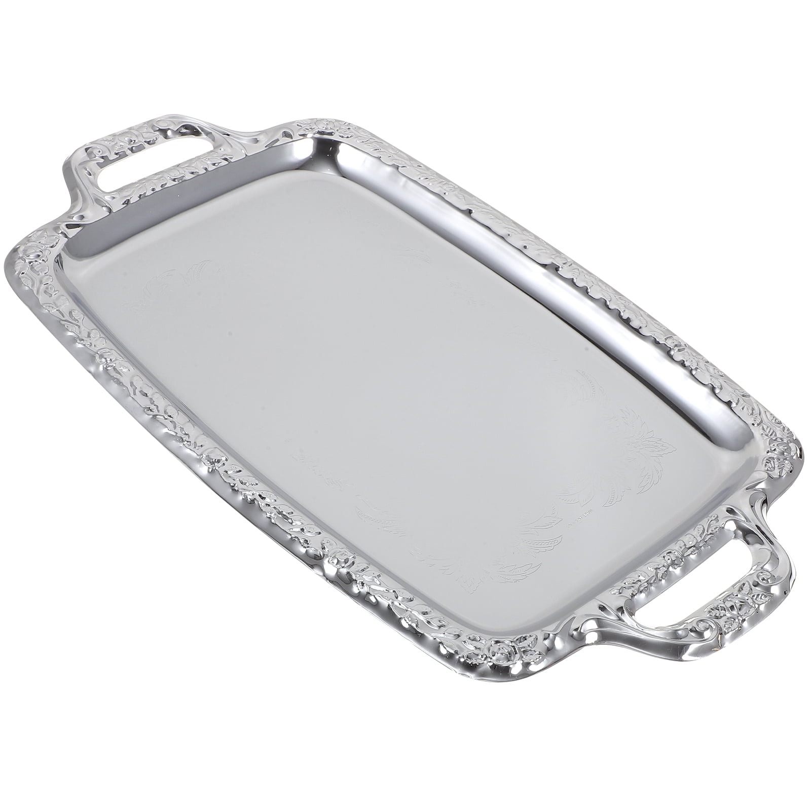 Gongc Elegant Silver Mirrored Tray for Whiskey, Candlesticks, Vanity ...