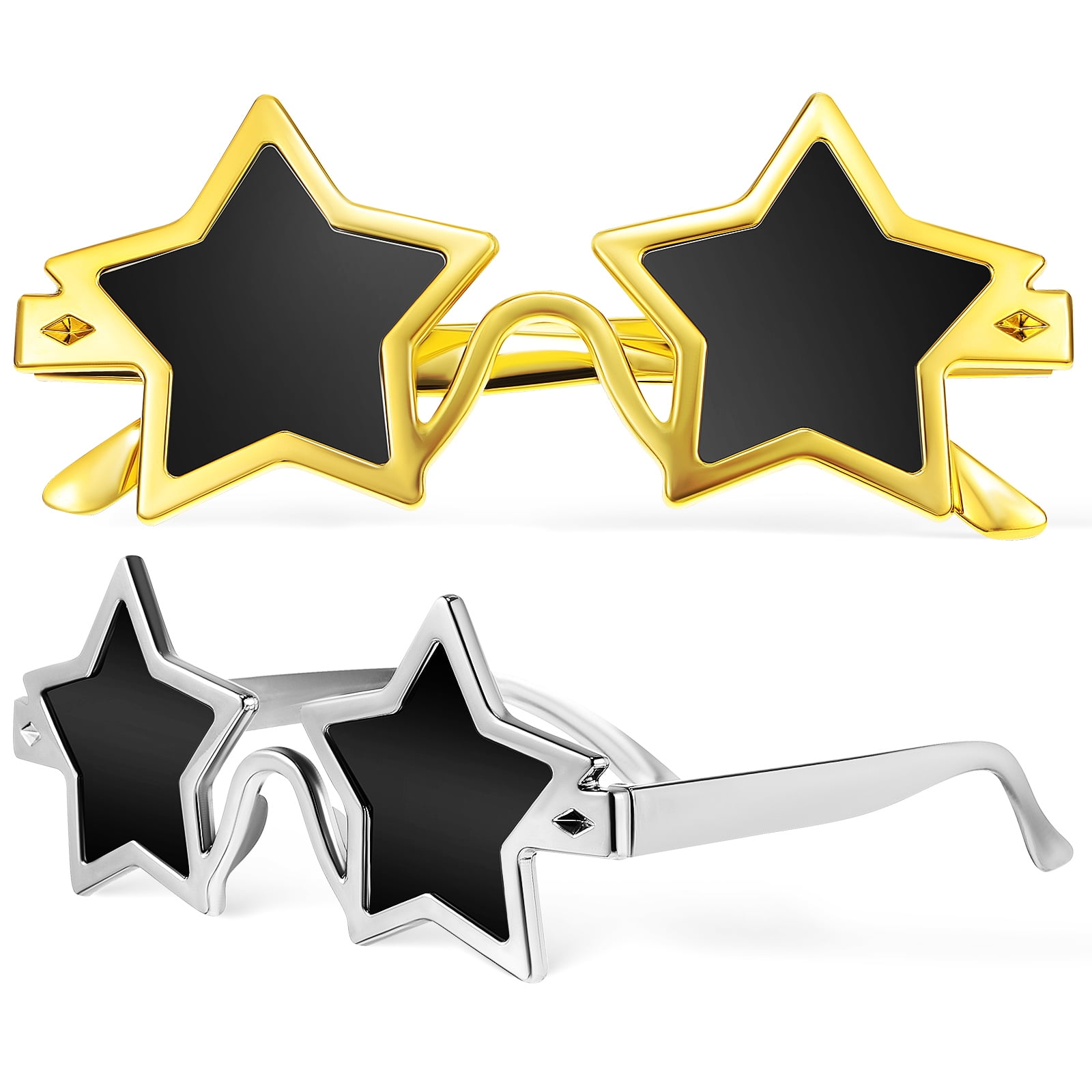 Gongc Fun Party Eyeglasses 2 Pairs Star Sunglasses Retro Style Novelty ...