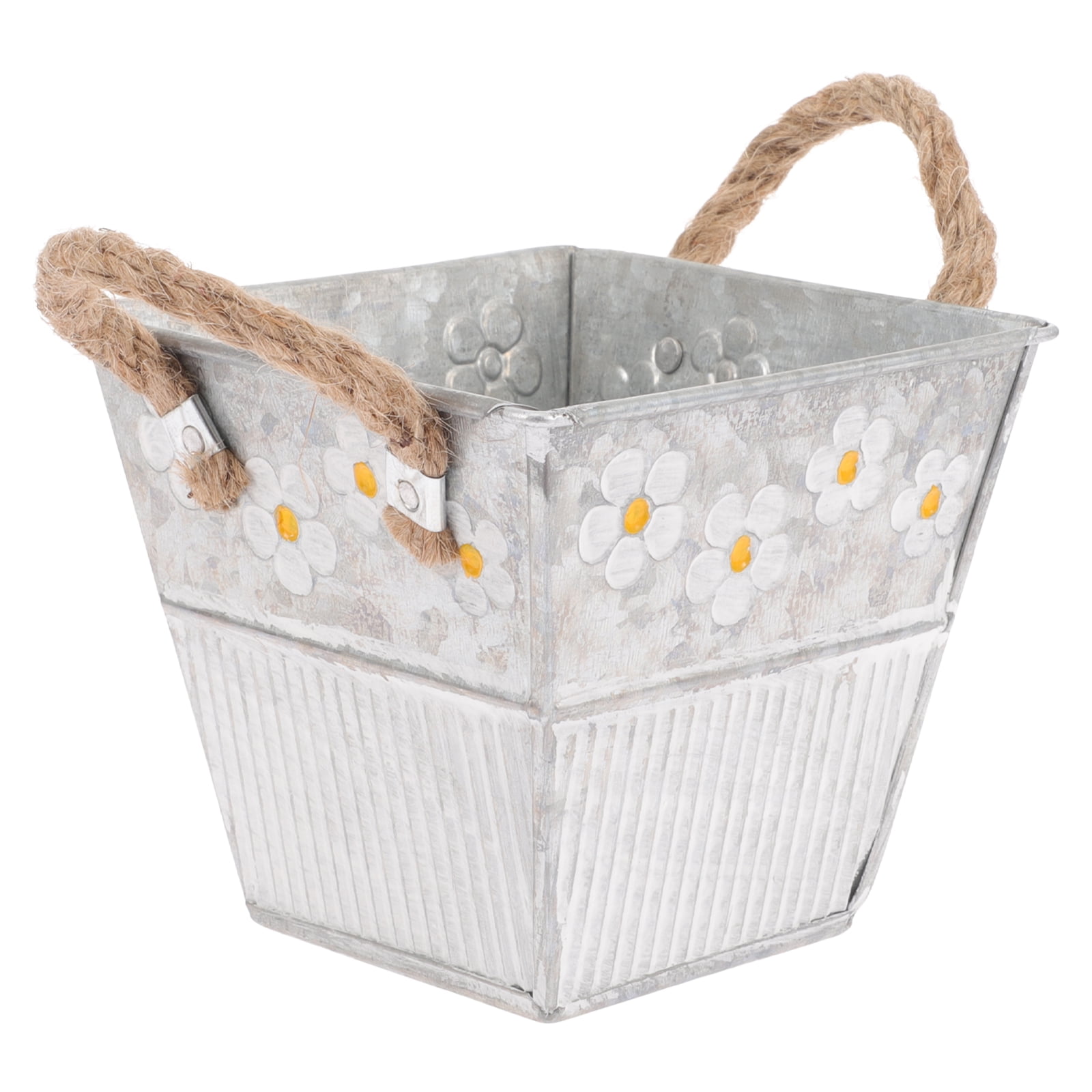 Gongc Galvanized Oval Tub Vintage Flower Pot Iron Bucket Garden Pail ...