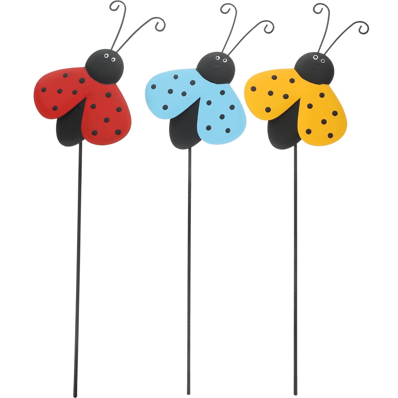Gongc Outdoor Artificial Turf Ladybug Garden Stake Set for Lawn Decor ...