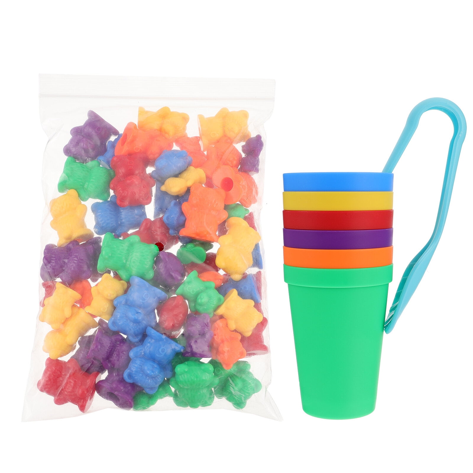 Gongc Rainbow Counting Bear Set with Sorting Cups & Tools - Math Game ...