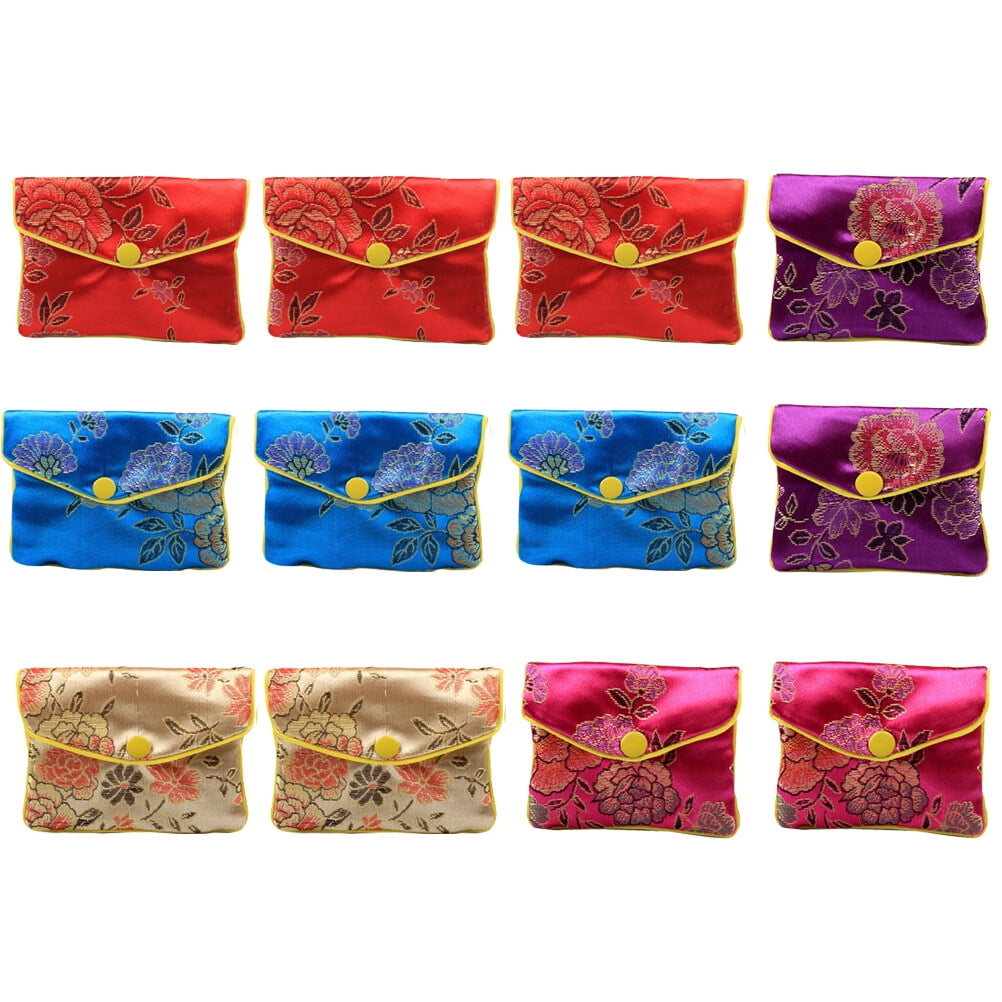 Gongc Wedding Decor Gift Wrap Bag 12pcs Chinese Silk Embroidered ...