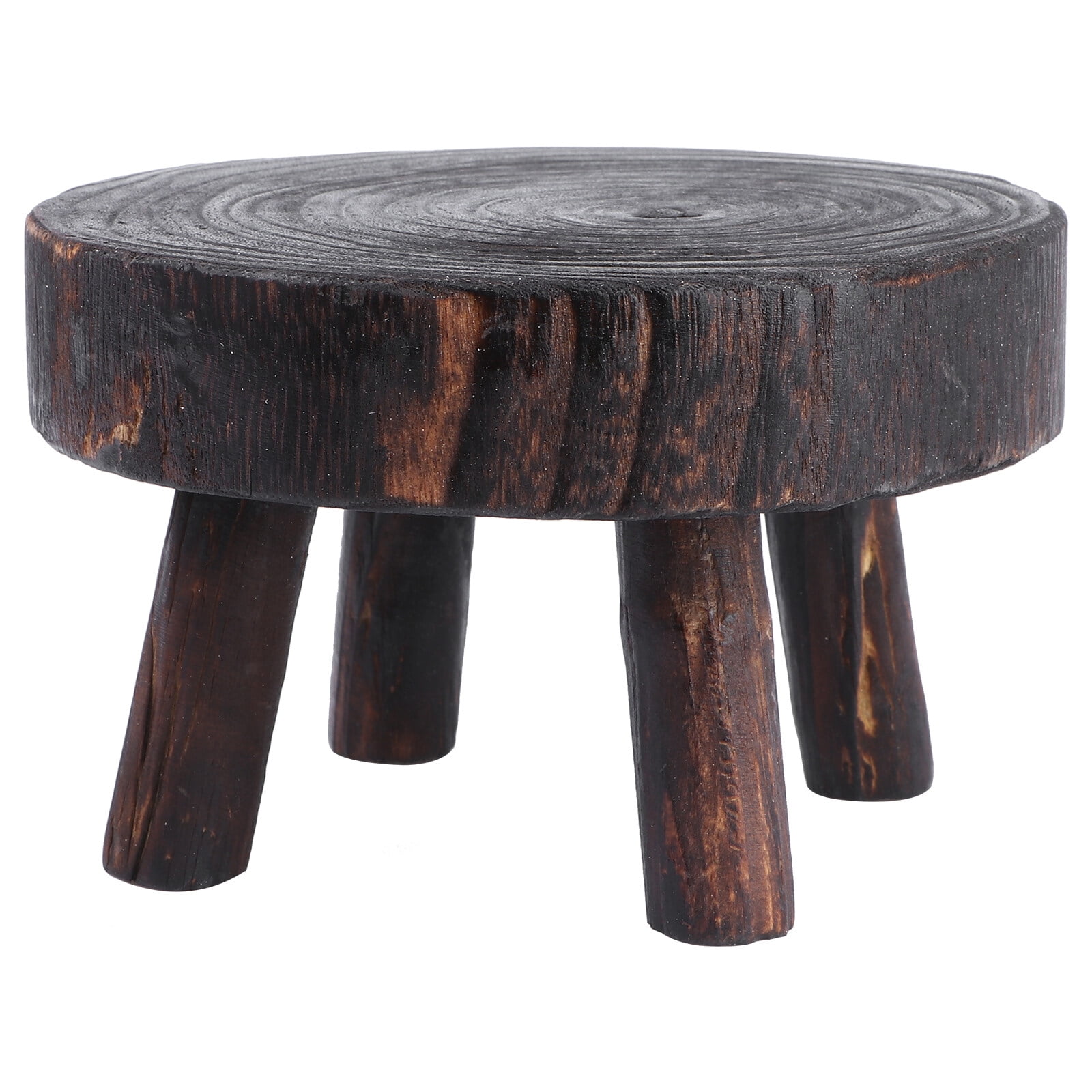 Gongc Wooden Stool Display Stand for Plants - Decorative Round Wood ...