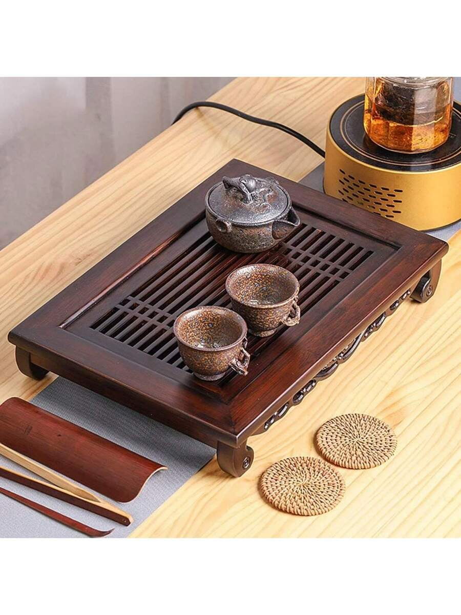 Gongfu Tea Set Tea Tray Natural Bamboo Rectangle Chinese Tasteful Tea ...
