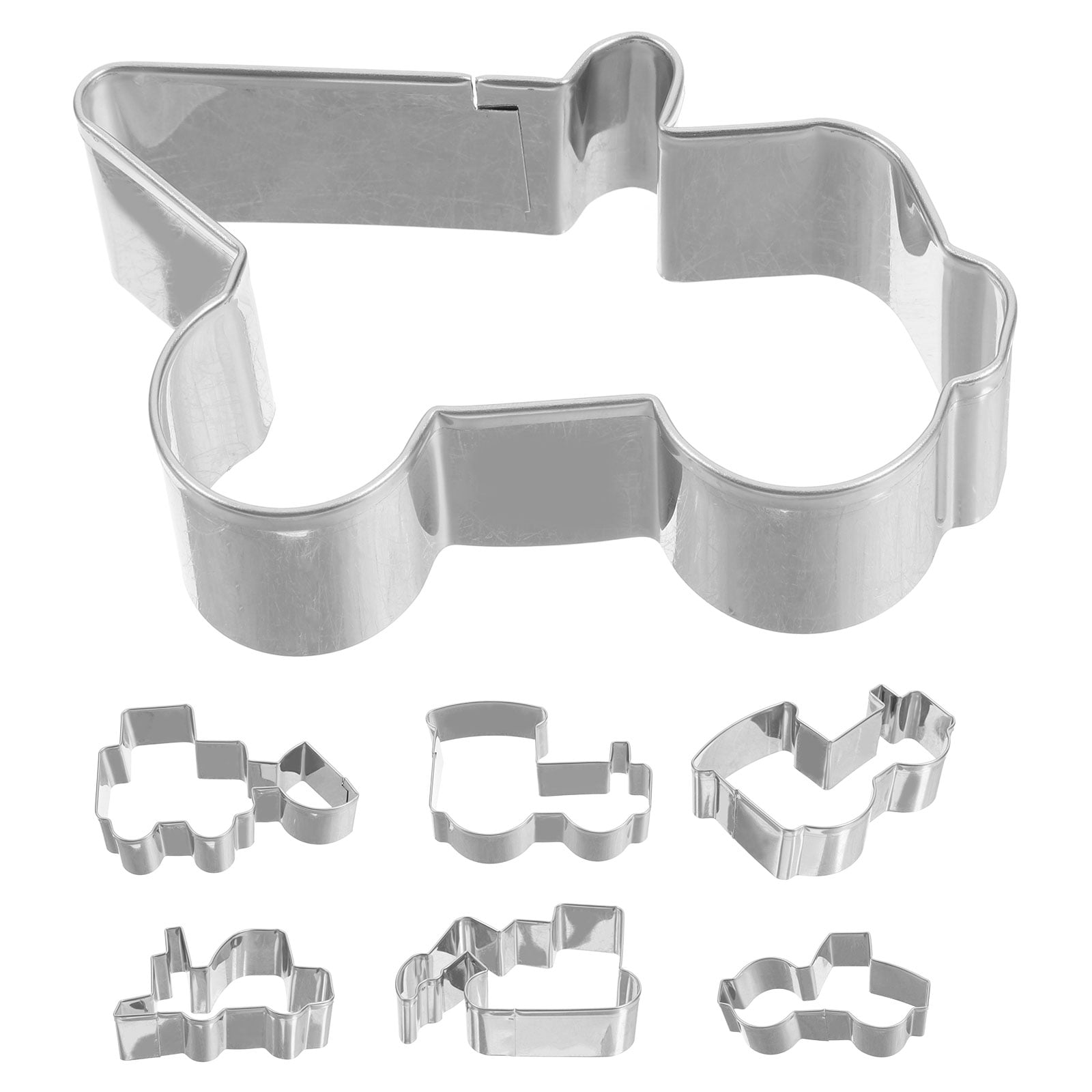 Gongmu 7 Pcs Sugar Baking Mold Transportation Candy Molds Child Silver ...