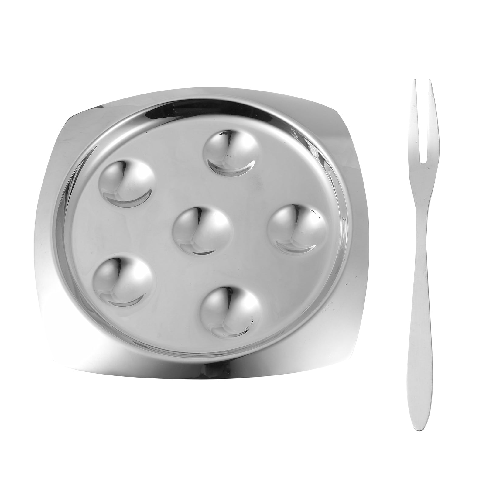 Gongxipen 1 Set Escargot Plate Stainless Steel Baking Snail Oyster ...