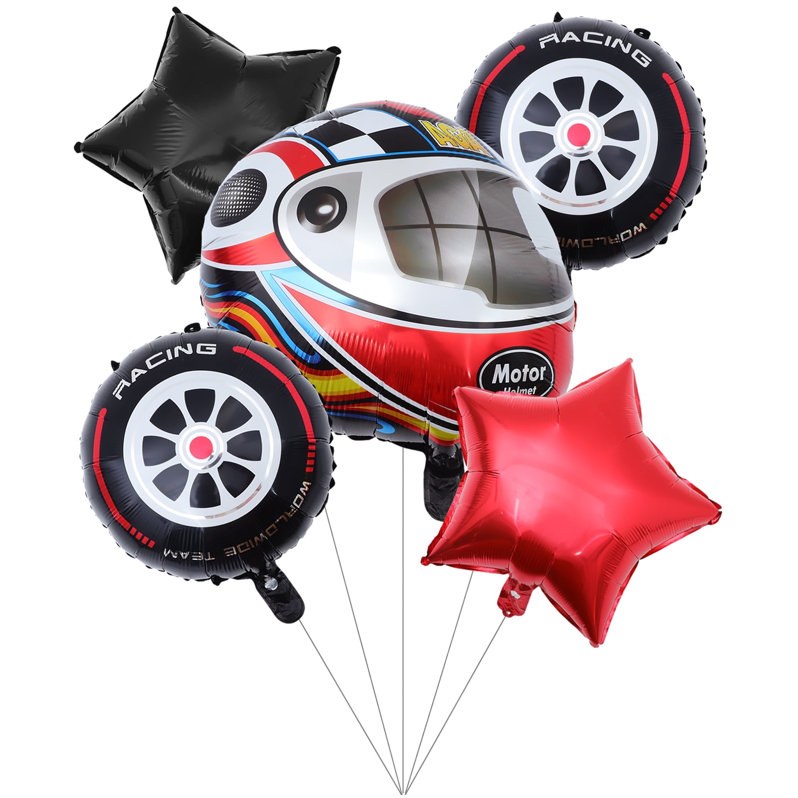 Gongxipen 1 Set of Helmet Balloons Race Car Balloons Set Birthday Party ...