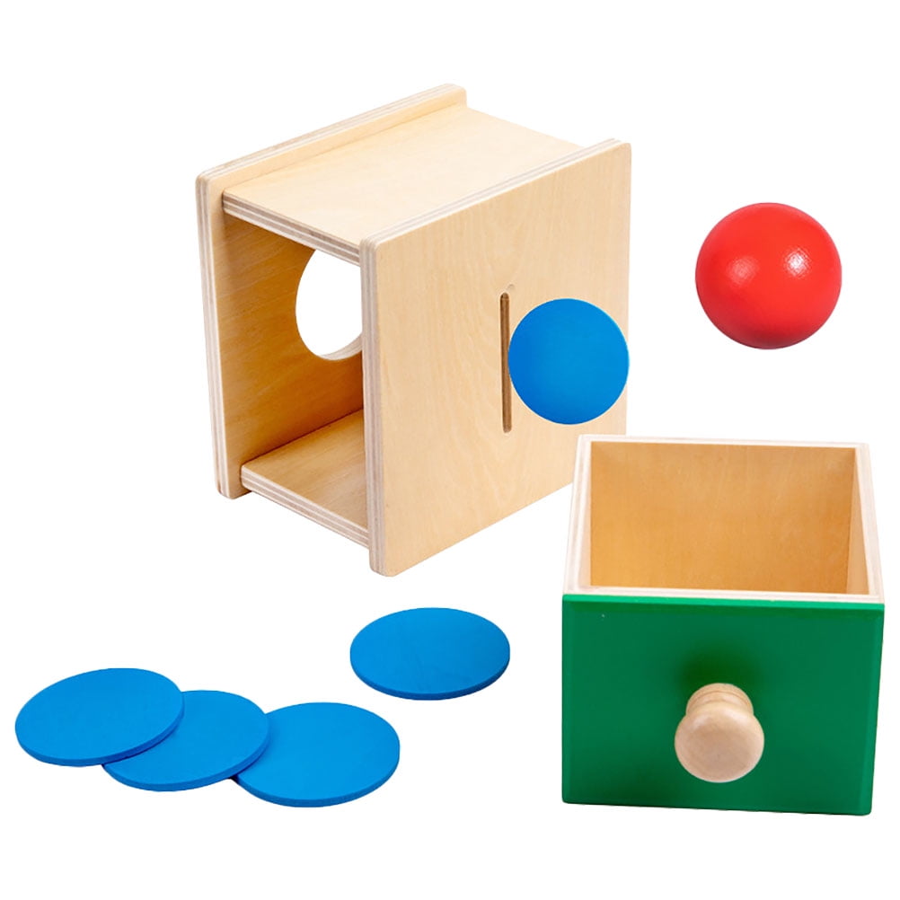 Gongxipen 1 Set of Wooden Coins Balls Matching Box Wood Coin Box Object ...