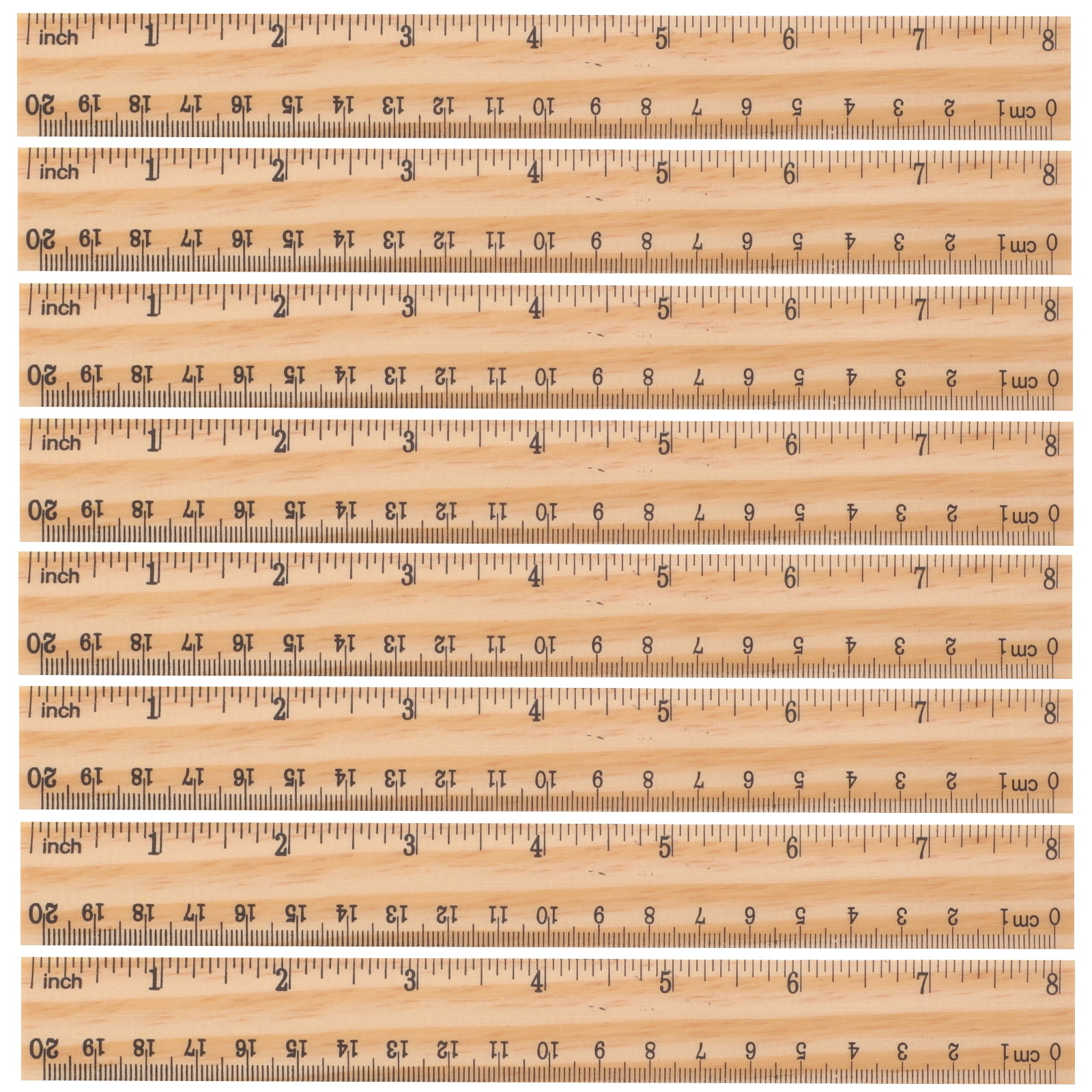 Gongxipen 30Pcs 8 Inches 20cm Wooden Ruler Training Aid Dressmaker One ...