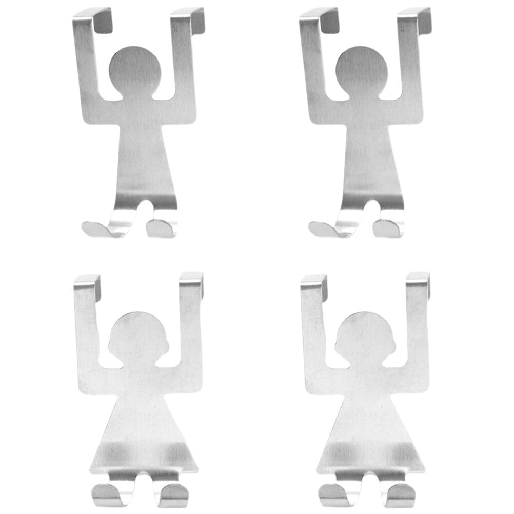 Gongxipen 4pcs Over the Door People Shape Hook Stainless Steel Hook ...