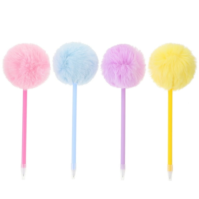 Gongxipen 4pcs Writing Pen Fluffy Ball Pen Decorative Fuzzy Ball Pen ...