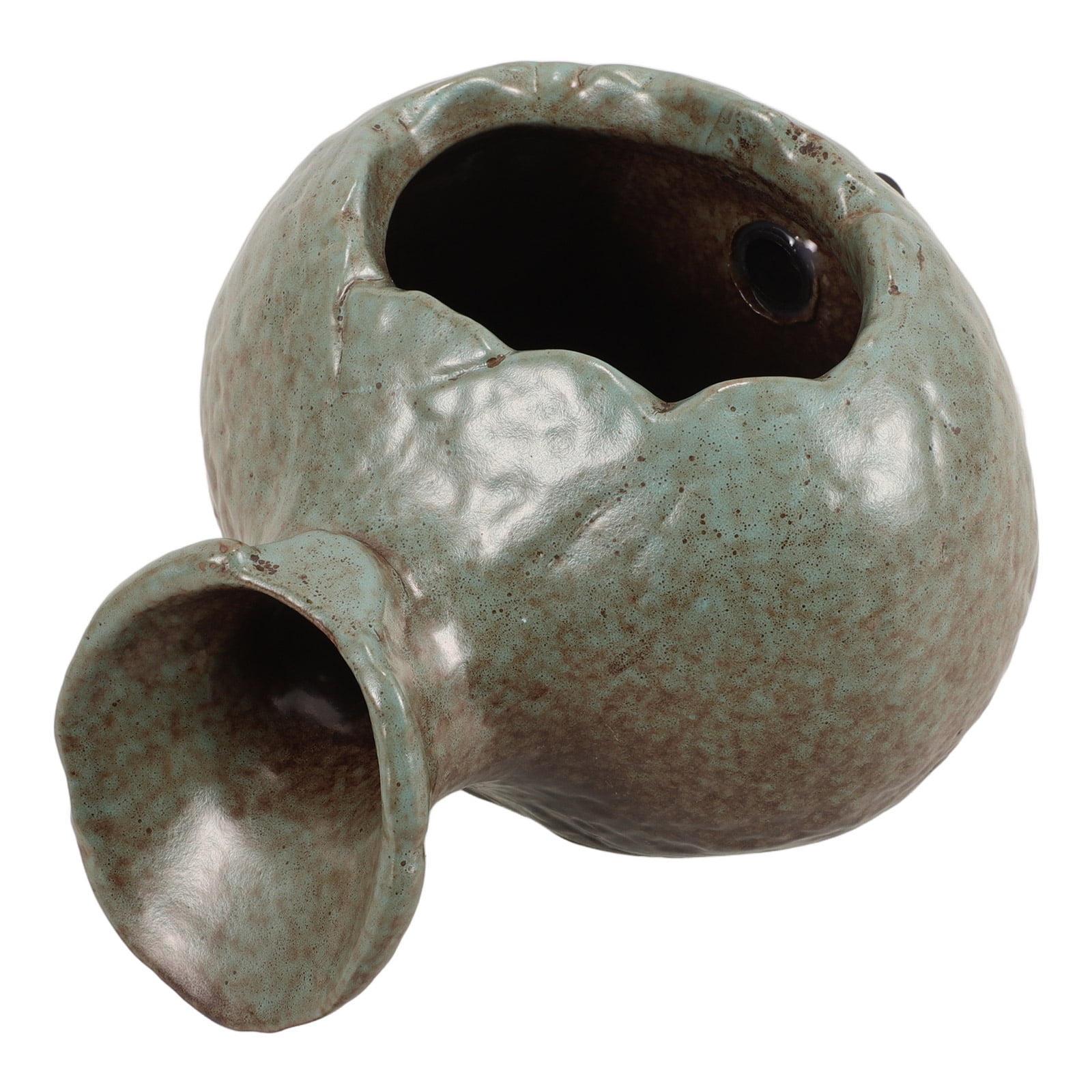 KALLORY Decorative Ceramic Water Feature Grey for Patio and Courtyard ...