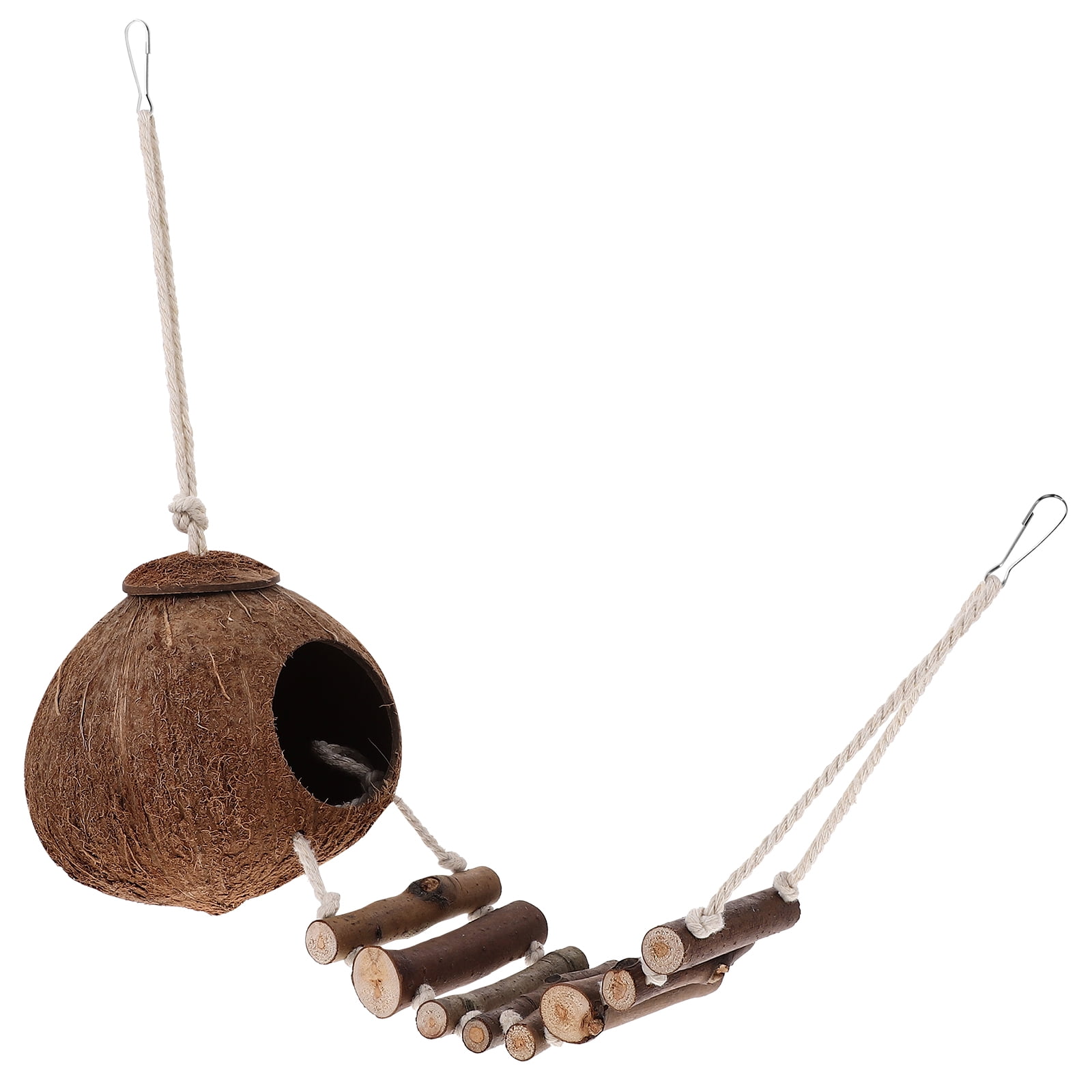 Gongxipen Hermit Crab Coco Hut with Ladder Tank Hanging Type Hermit Crab Cave Habitat - Walmart.com