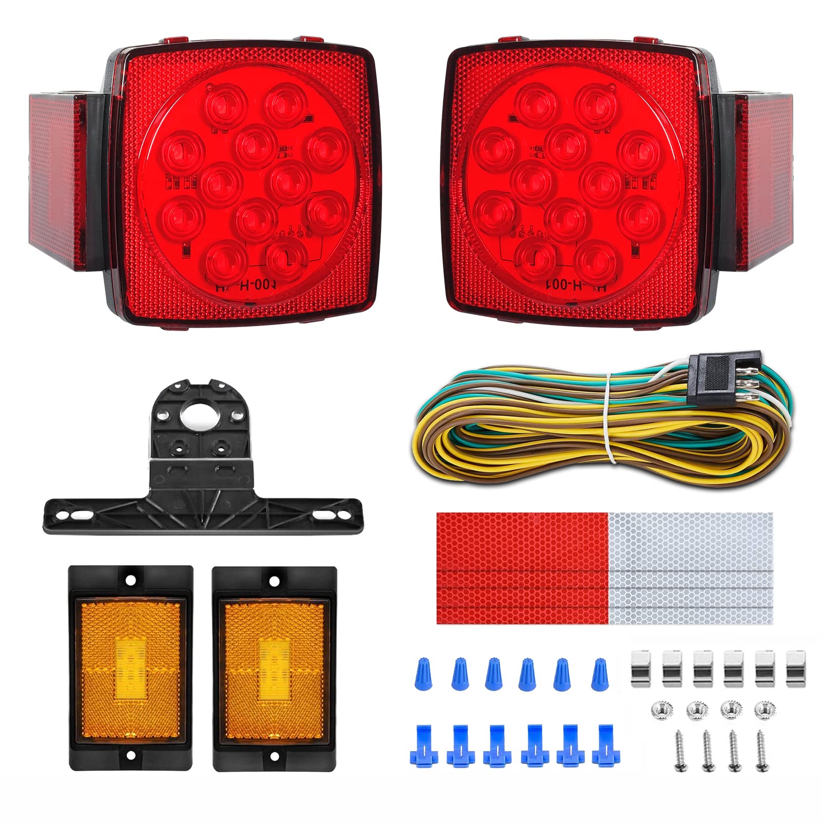Gonice 12V LED Trailer DHF10 Light Kit, Super Bright Submersible Boat ...