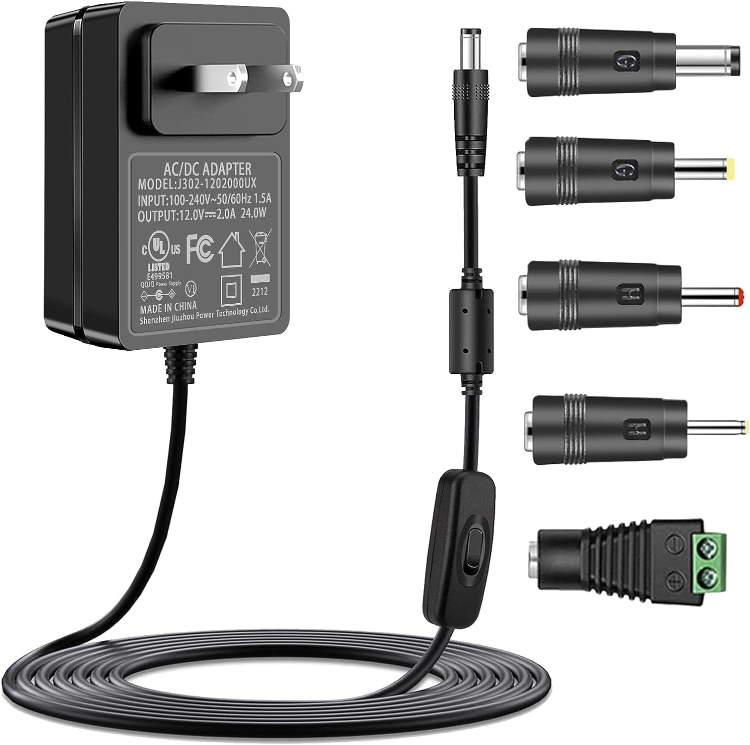 69 Gonine 12V 2A DC Power Adapter Charger, Multi-Tip DC Plugs for ...