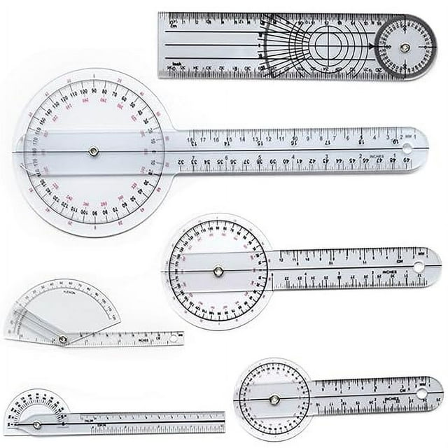 Goniometer Set of 6 with Bag,360°Goniometer Set-Including 6/8/12 inch ...