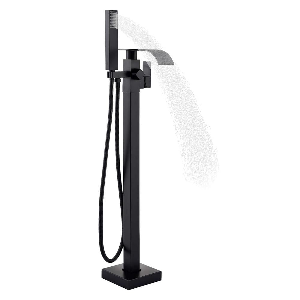 Gonipol Free Standing Tub Faucet Matte Black Shower Head and Handle Set ...
