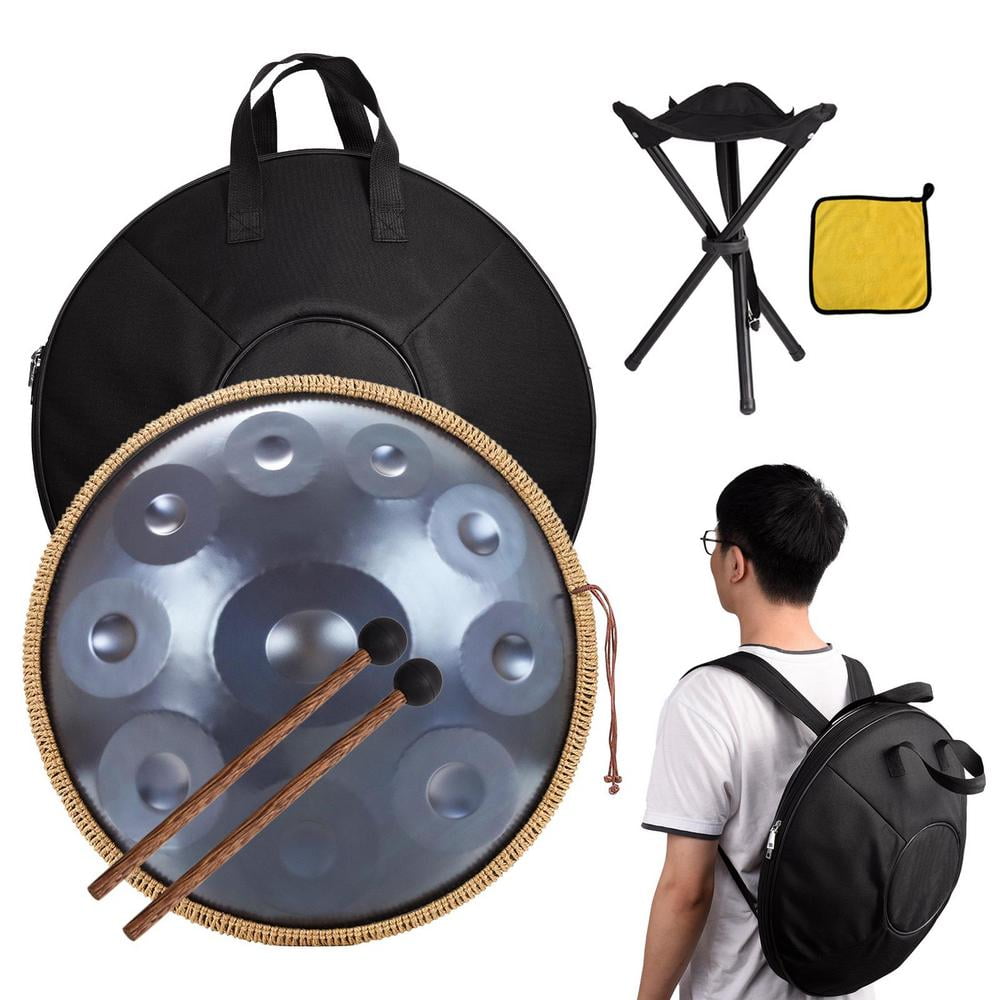 Gonipol Hand Pan Drum 22-Inch Steel Hand Drum in D Minor 10 Notes ...
