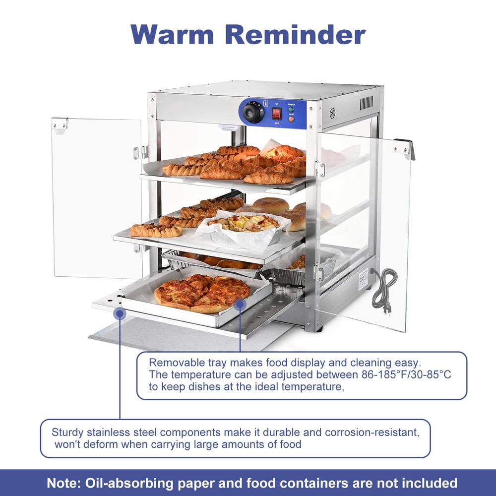 Gonipol Hot Food Display Case 3-Tier Electric Food Warmer with Lighting ...