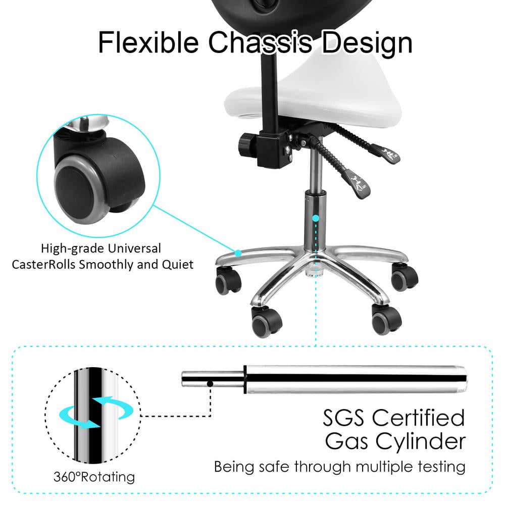 Gonipol Saddle Stool with Backrest Stool Saddle Salon Chair Large Load ...