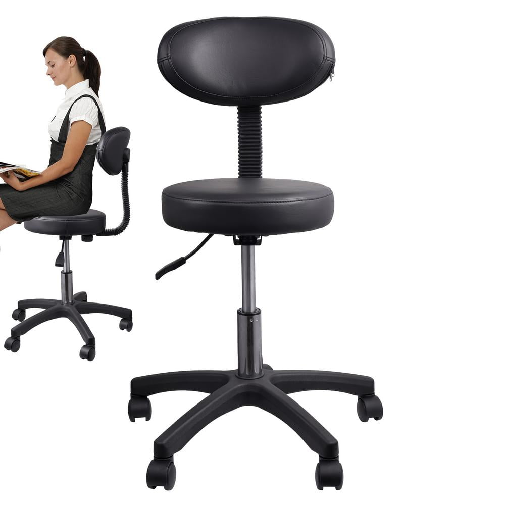 Gonipol Saddle Stool Swivel Saddle Seat with Back Support Rolling Swivel 360 Degree Rotation ...